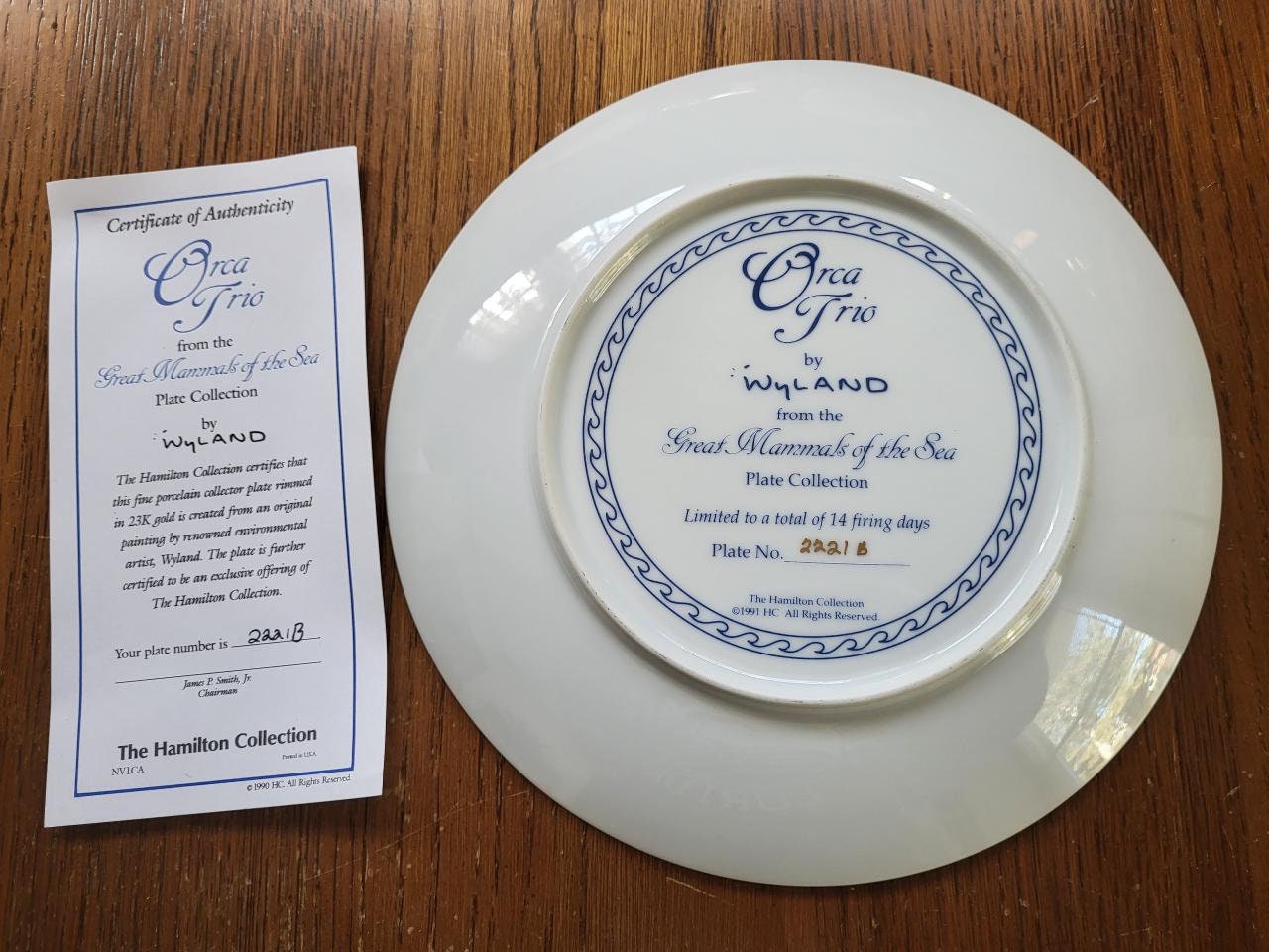 Orca Trio by Wyland Collectible Plate With Certificate of Authenticity ...