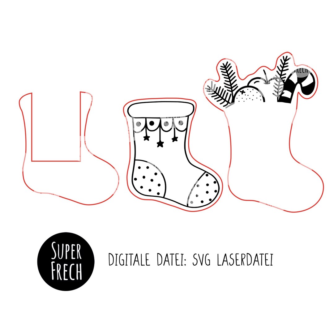 Laser File Santa Claus Boot, Christmas Boot, Money Gift, Laser File ...