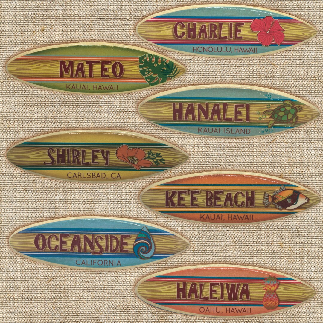 5 Inch Mini Personalized Wooden Surfboard With Custom Text - Etsy