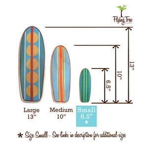 6.5 Inch Mini Wooden Surfboards Wall Decor, Single Board, Beach and ...