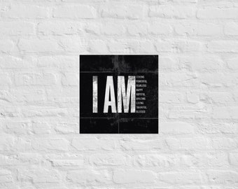 Positive Affirmation- I Am- Poster- Instant Download 18x24in - Etsy