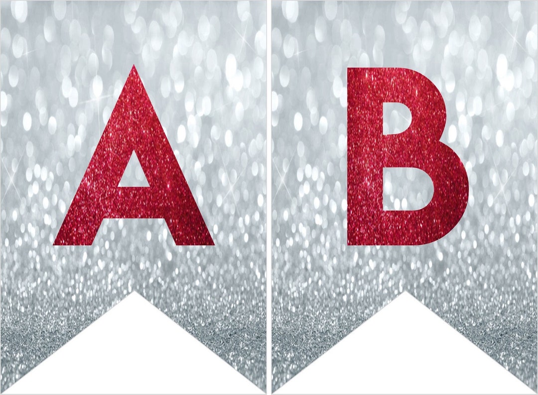Instant Download Printable Digital Party Bunting Banner, Red Letters on ...