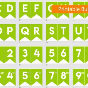 Instant Download Printable Digital Party Bunting Banner, White Letters ...