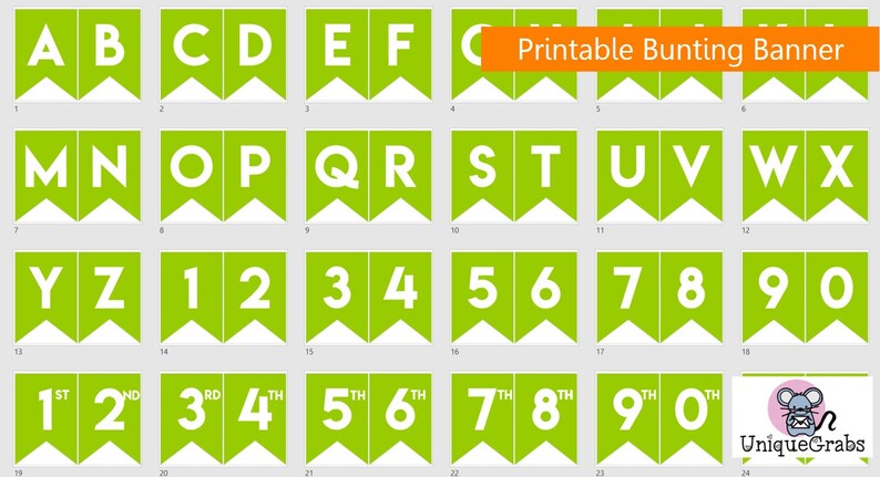 Instant Download Printable Digital Party Bunting Banner, White Letters ...