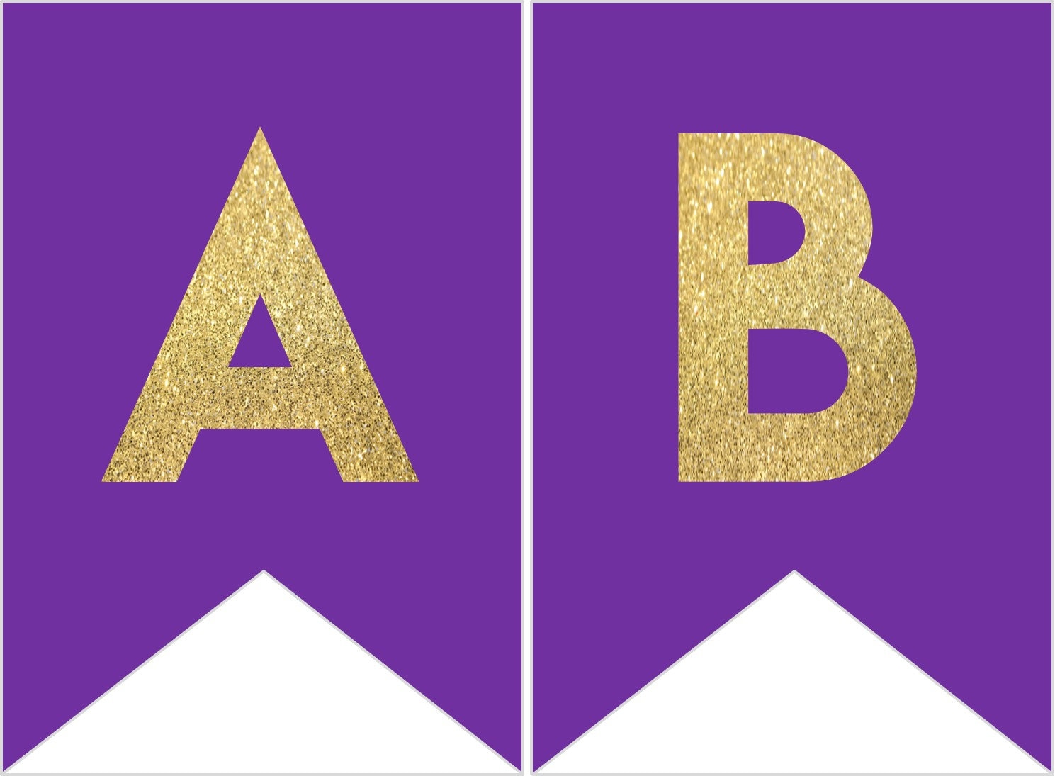 Instant Download Printable Digital Party Bunting Banner, Gold Letters ...