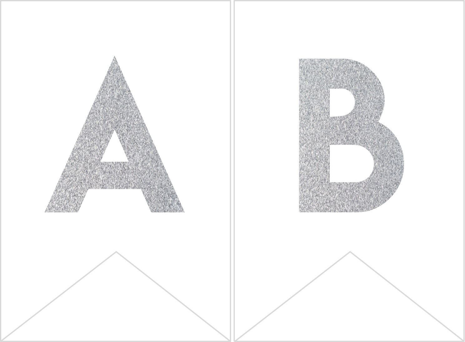 Instant Download Printable Digital Party Bunting Banner, Silver Letters ...