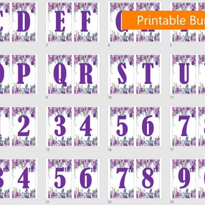 Instant Download Printable Digital Party Bunting Banner, Purple Letters ...