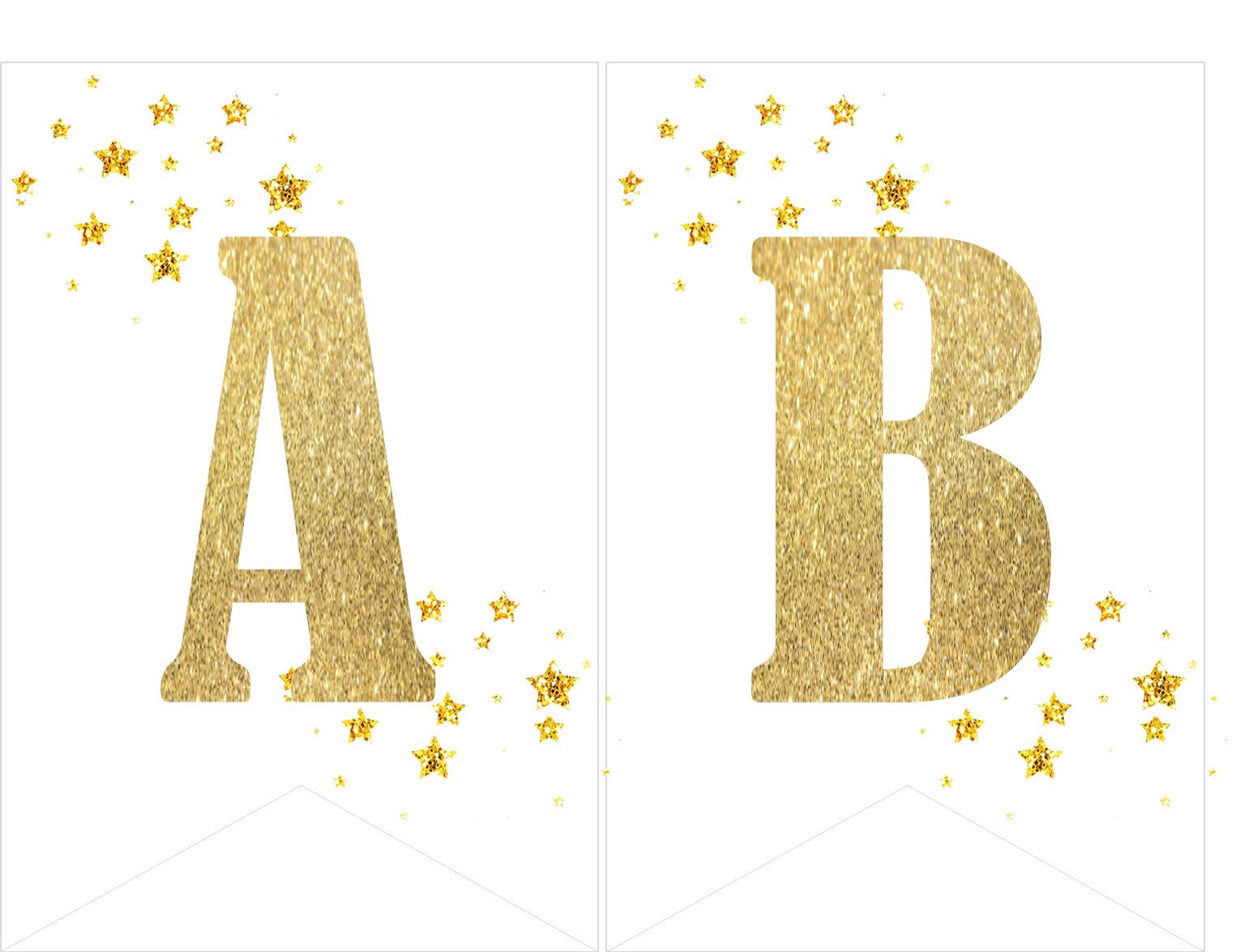 Instant Download Printable Digital Party Bunting Banner, Gold Letters ...