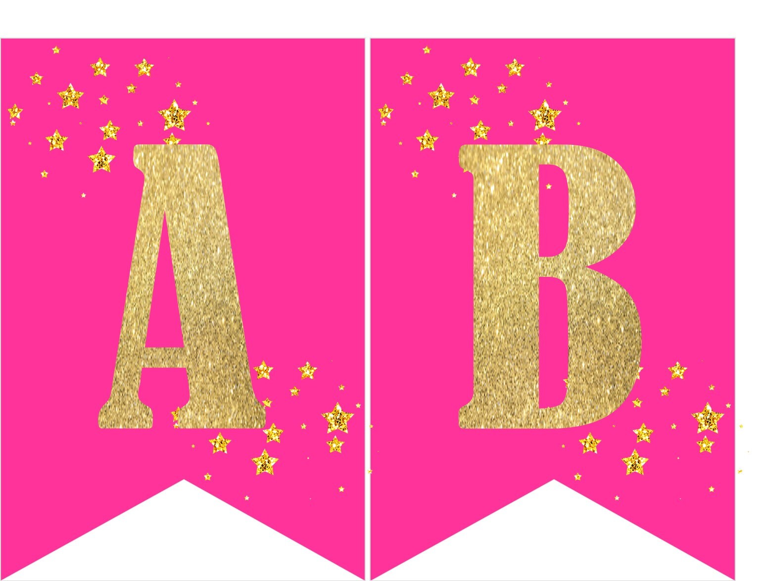 Instant Download Printable Digital Party Bunting Banner, Gold Letters ...