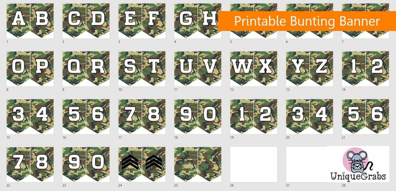 Instant Download Printable Digital Party Bunting Banner, White Letters ...