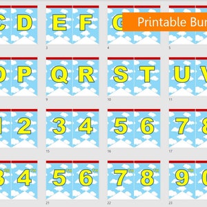 Instant Download Printable Digital Party Bunting Banner, Yellow Letters ...