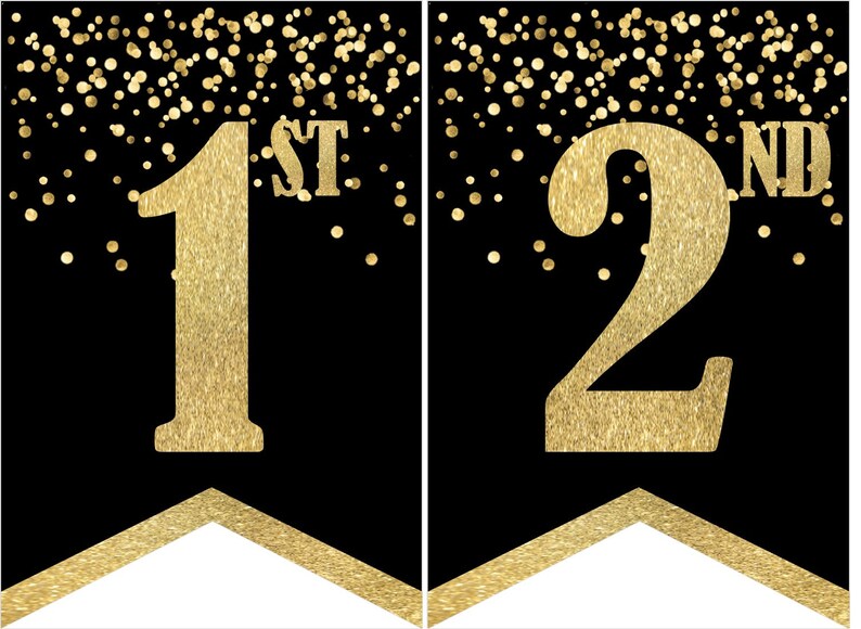 Instant Download Printable Digital Party Bunting Banner, Gold Letters ...