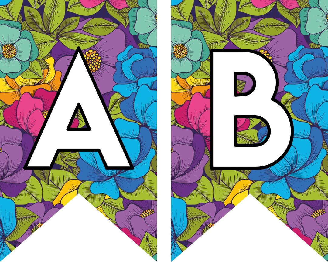 Instant Download Printable Digital Party Bunting Banner, White Letters ...