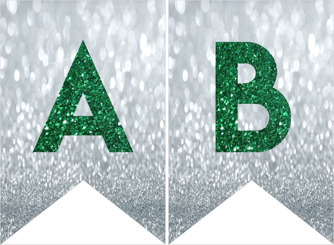 Instant Download Printable Digital Party Bunting Banner, Green Letters ...