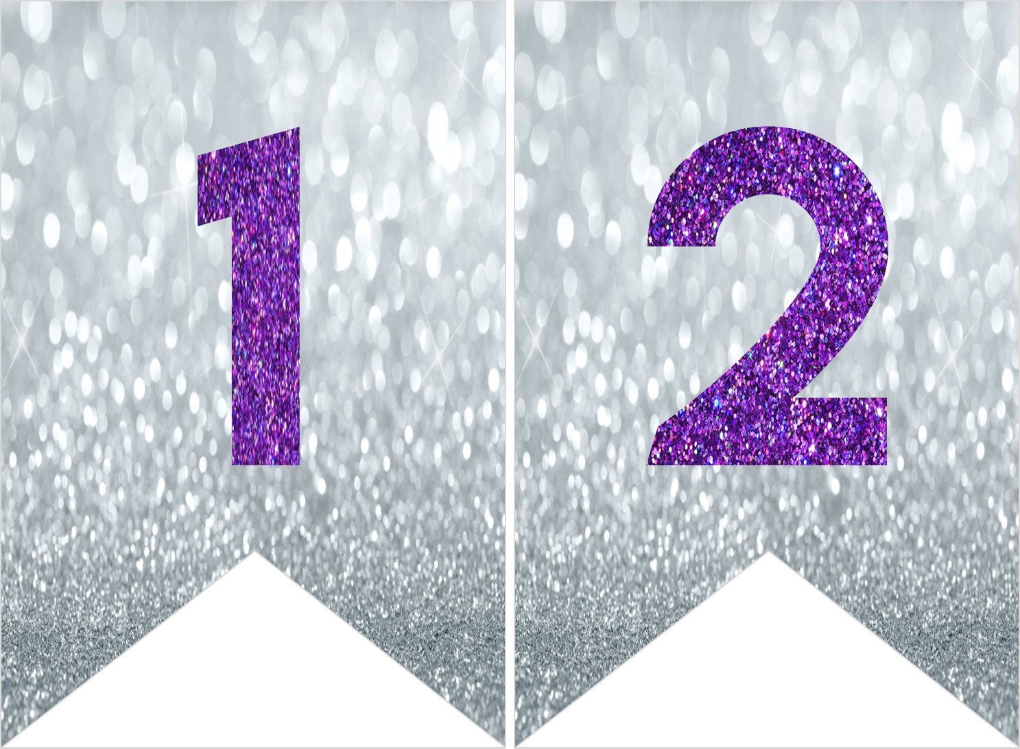 Instant Download Printable Digital Party Bunting Banner, Purple Letters ...