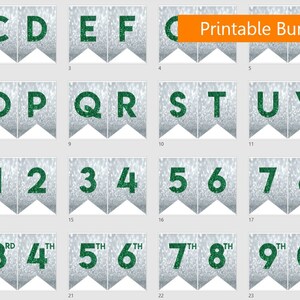 Instant Download Printable Digital Party Bunting Banner, Green Letters ...