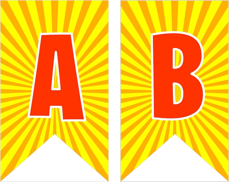 Instant Download Printable Digital Party Bunting Banner, Red Letters on ...