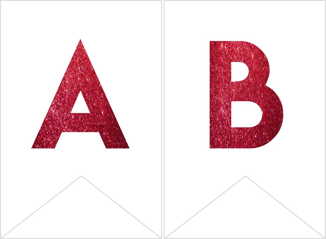 Instant Download Printable Digital Party Bunting Banner, Red Letters on ...