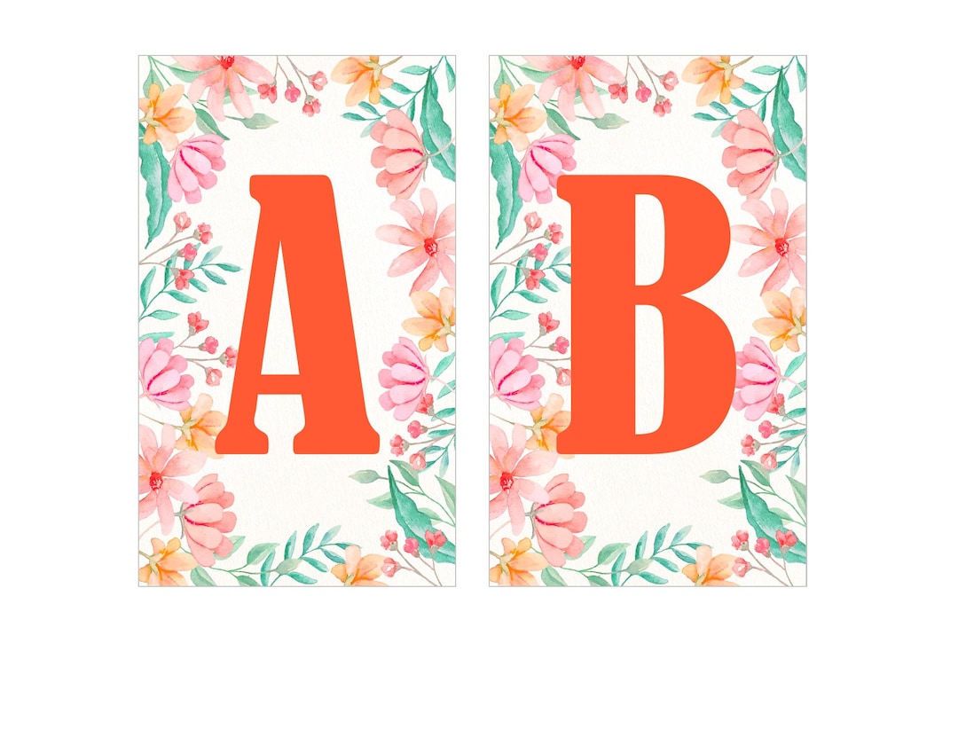 Instant Download Printable Digital Party Bunting Banner, Orange Letters ...