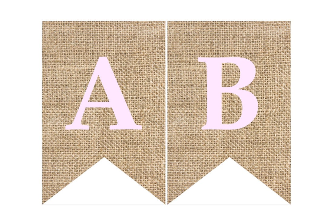 Instant Download Printable Digital Party Bunting Banner, Pink Letters ...