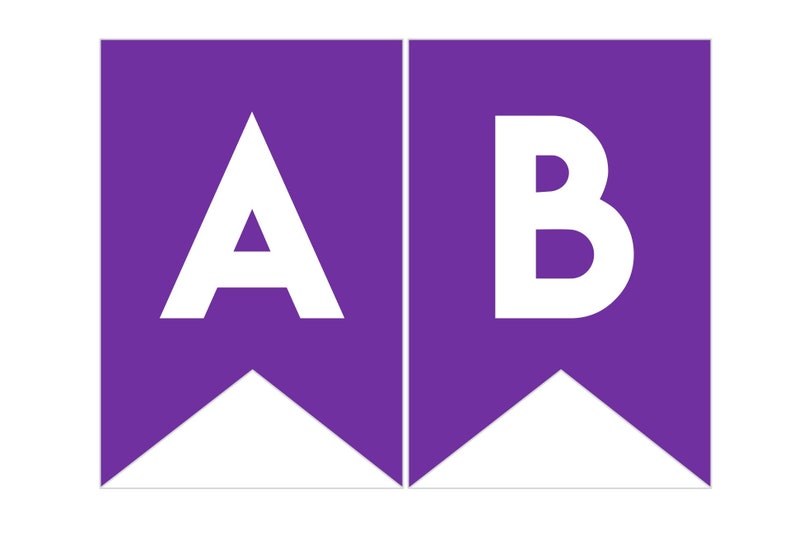 Instant Download Printable Digital Party Bunting Banner, White Letters ...