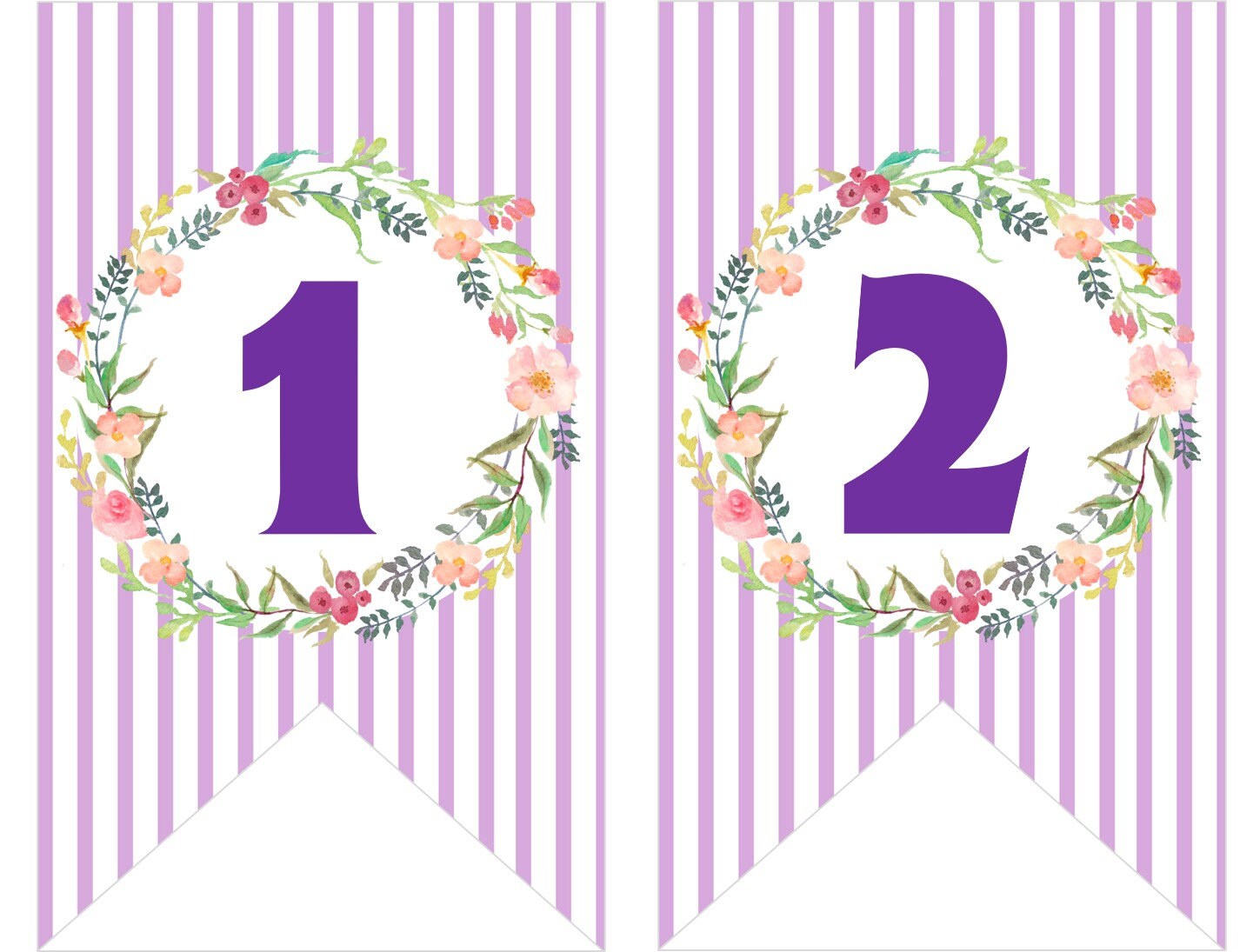 Instant Download Printable Digital Party Bunting Banner, Purple Letters ...