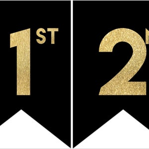 Instant Download Printable Digital Party Bunting Banner, Gold Letters ...