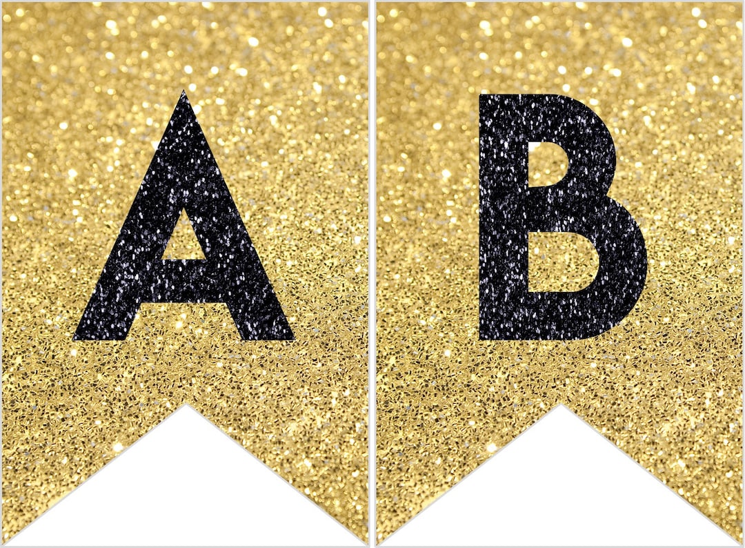 Instant Download Printable Digital Party Bunting Banner, Black Letters ...