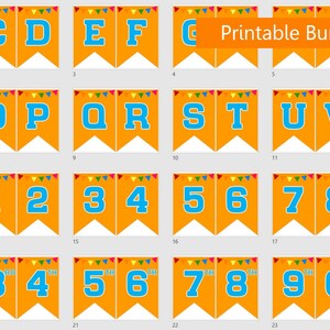 Instant Download Printable Digital Party Bunting Banner, Blue Letters ...