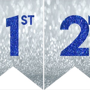 Instant Download Printable Digital Party Bunting Banner, Blue Letters ...