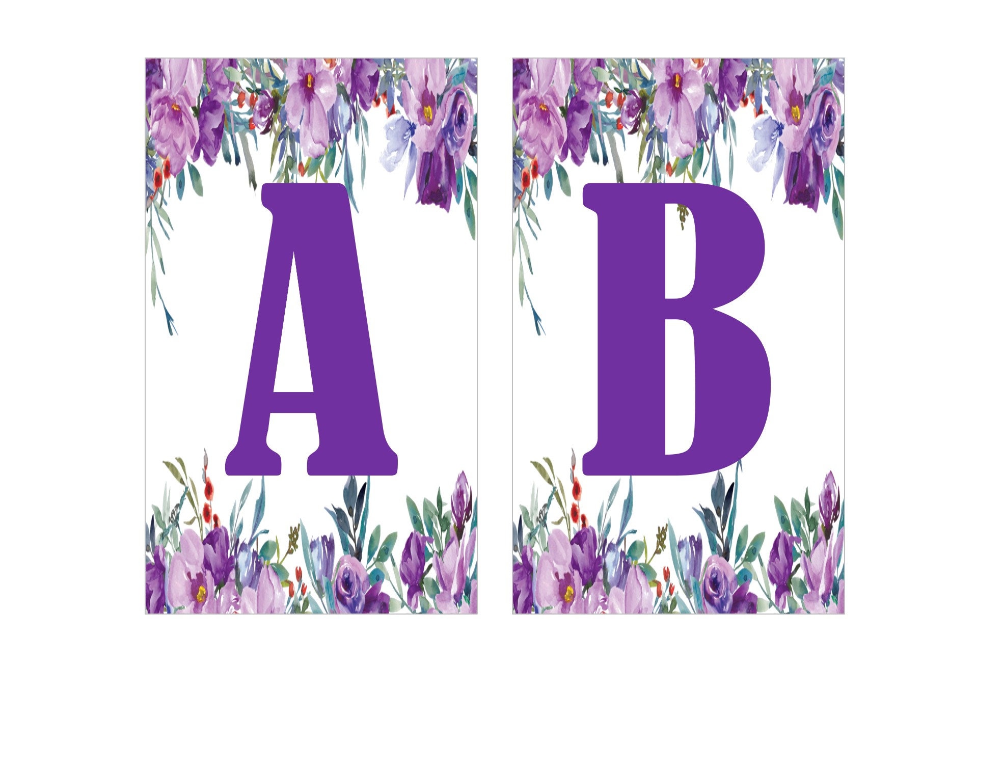 Instant Download Printable Digital Party Bunting Banner, Purple Letters ...