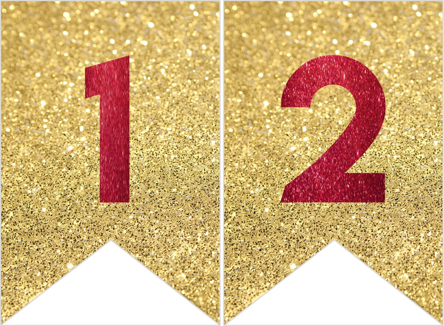 Instant Download Printable Digital Party Bunting Banner, Red Letters on ...