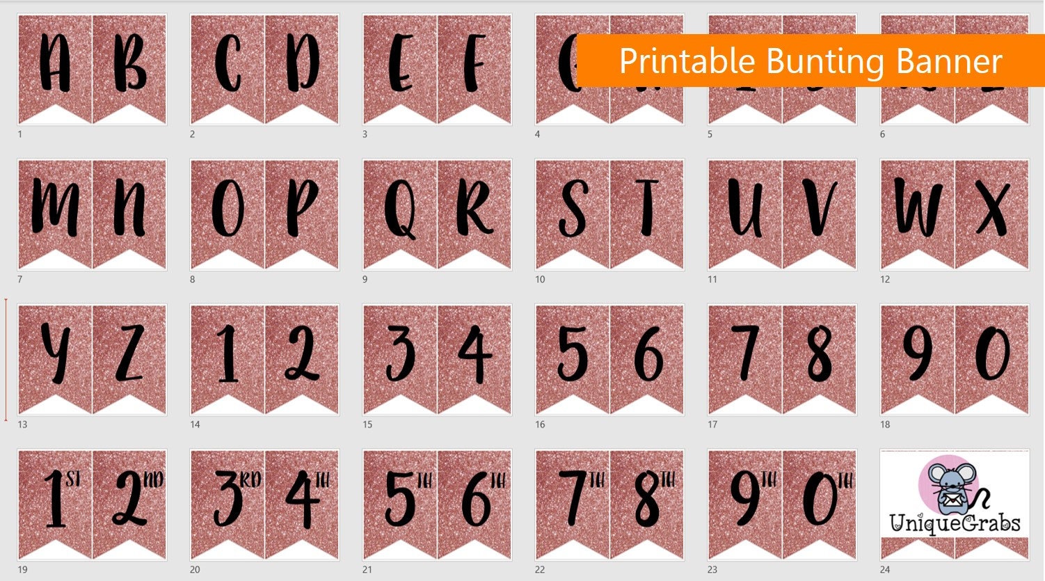 Instant Download Printable Digital Party Bunting Banner, Black Letters ...