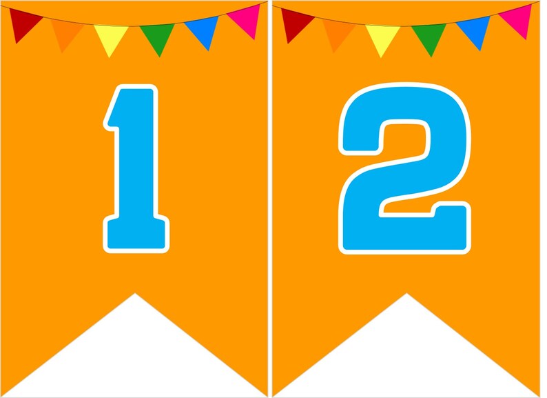 Instant Download Printable Digital Party Bunting Banner, Blue Letters ...