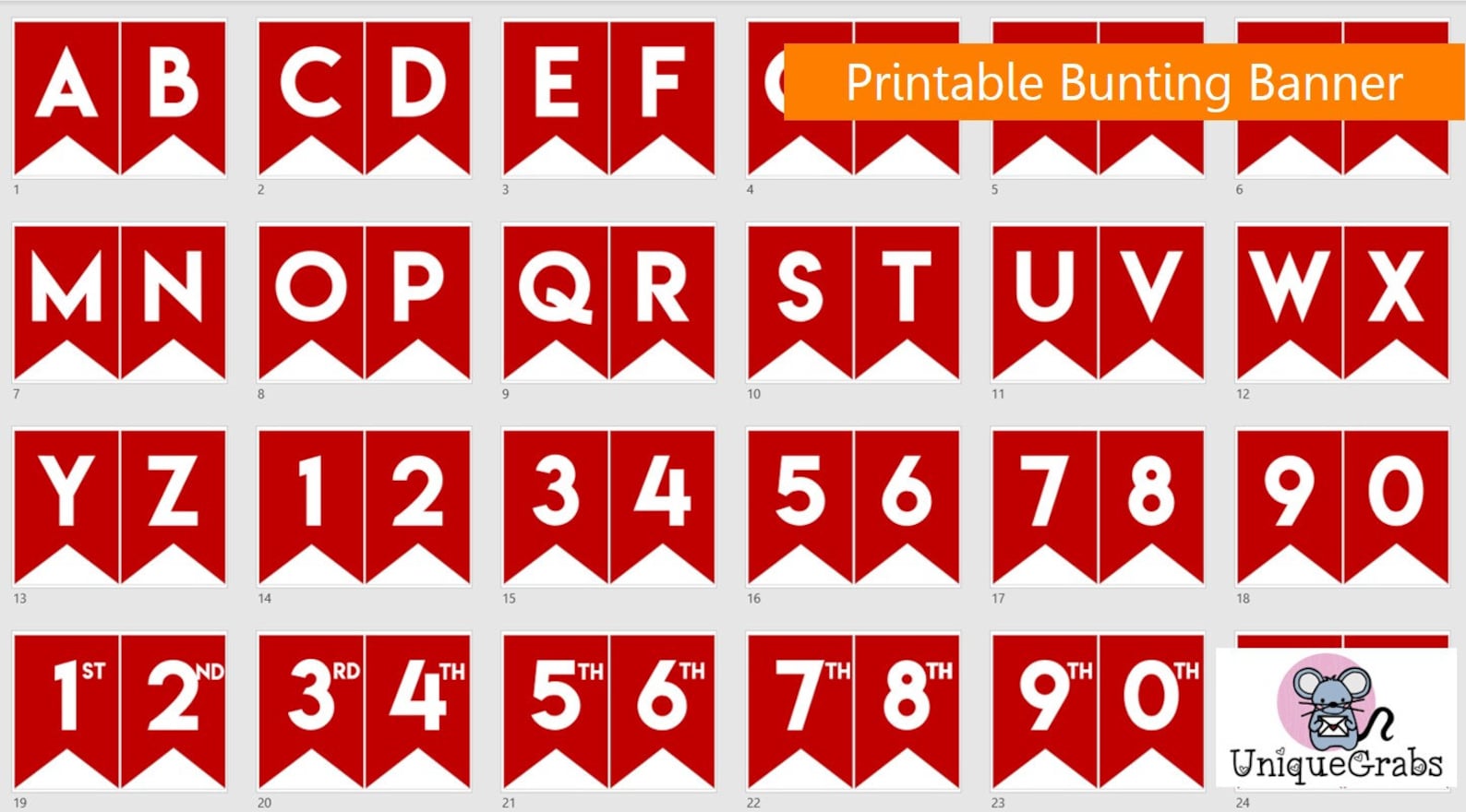 Instant Download Printable Digital Party Bunting Banner, White Letters ...