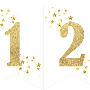 Instant Download Printable Digital Party Bunting Banner, Gold Letters ...