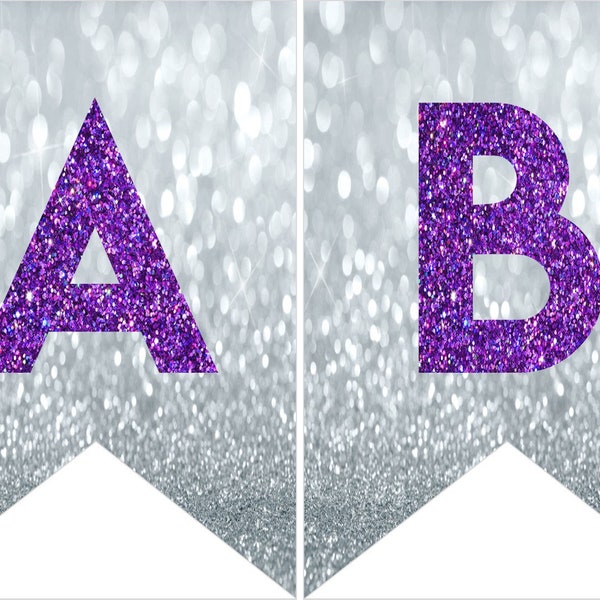 Purple Printable Letters - Etsy