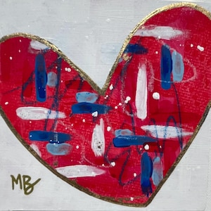 Abstract Heart Mini Painting Artwork 5x5 | Love Home Decor | Gift for ...