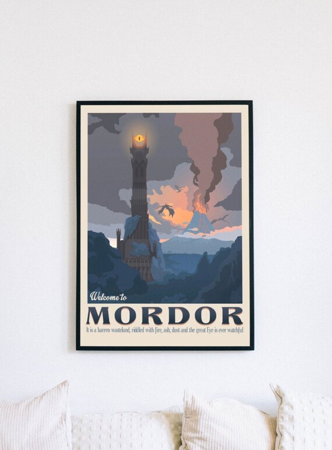 Lord of the Rings Poster Printable PDF, LOTR Mordor Retro Middle Earth ...