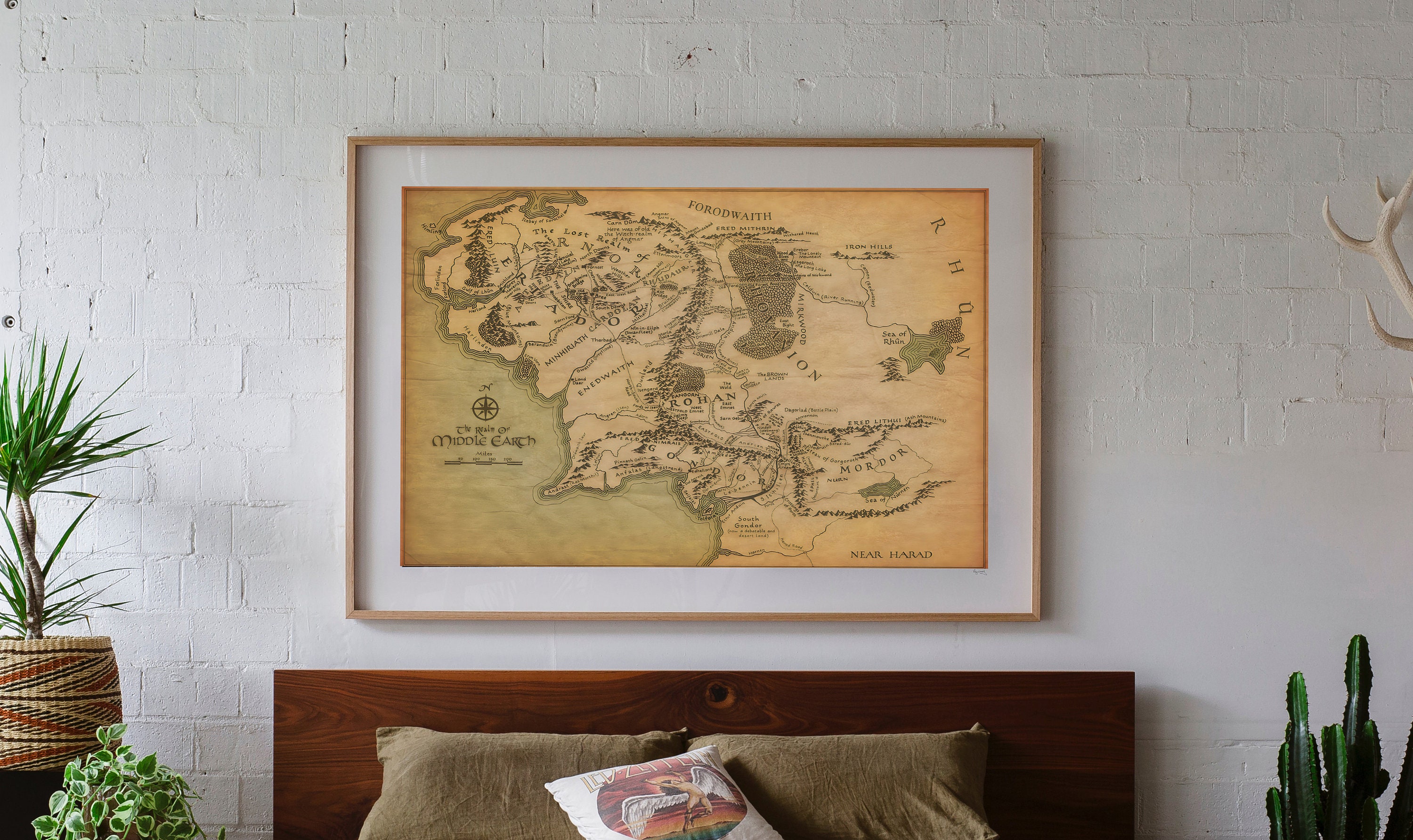 Middle Earth Map Printable PDF, LOTR Middle Earth Map Digital Poster ...