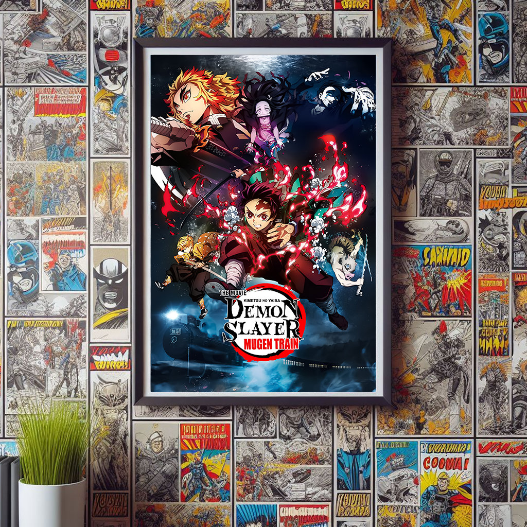 Demon Slayer Mugen Train Arc Tengen Uzui Poster Tanjiro Rengoku Nezuko ...