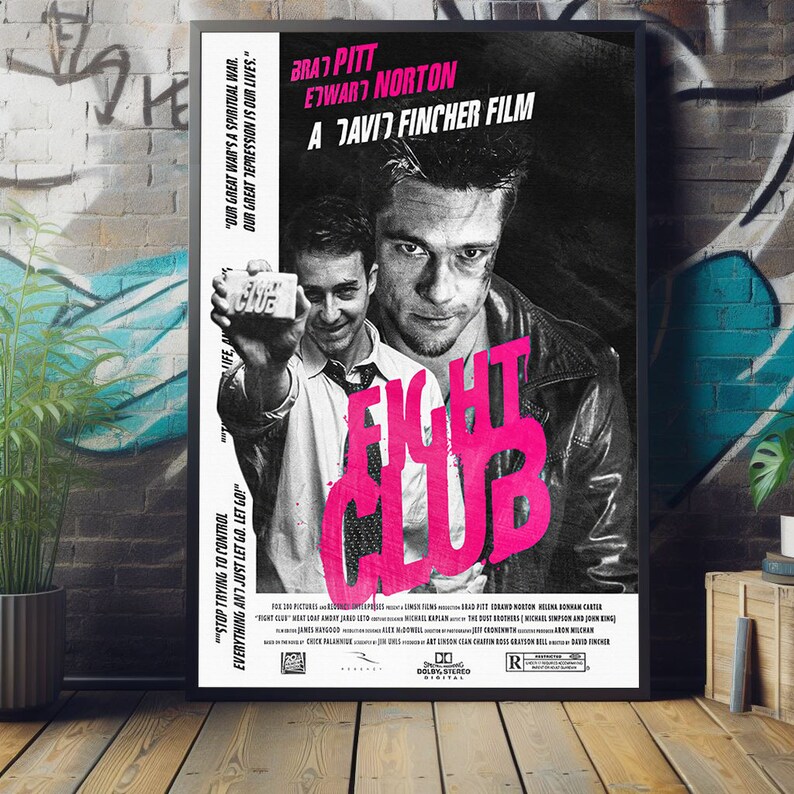 Fight-club Poster High Quality Canvas Wall Art Classic Film Movie TV ...