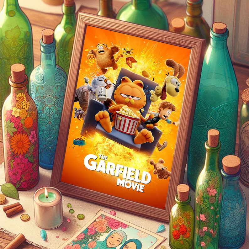 The Garfield Movie Poster Vintage Retro Art Popular Movie Poster A ...