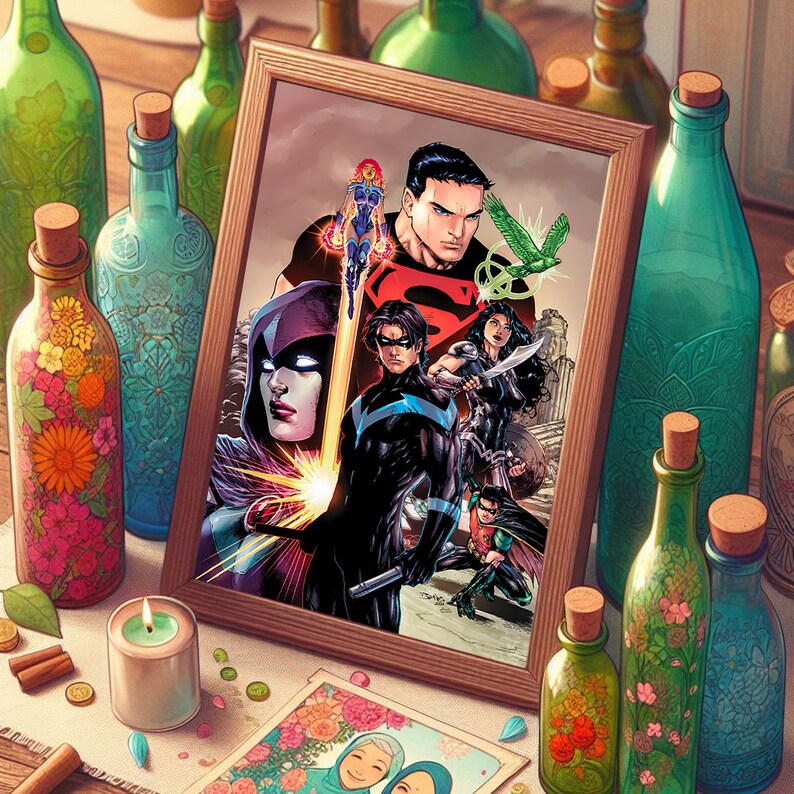 Superboy Bruce Wayne POSTER DC Comics Superman Supergirl Nightwing Art ...