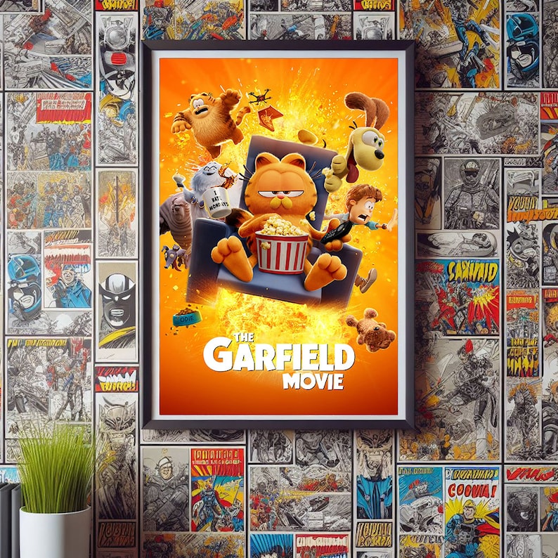 The Garfield Movie Poster Vintage Retro Art Popular Movie Poster A ...