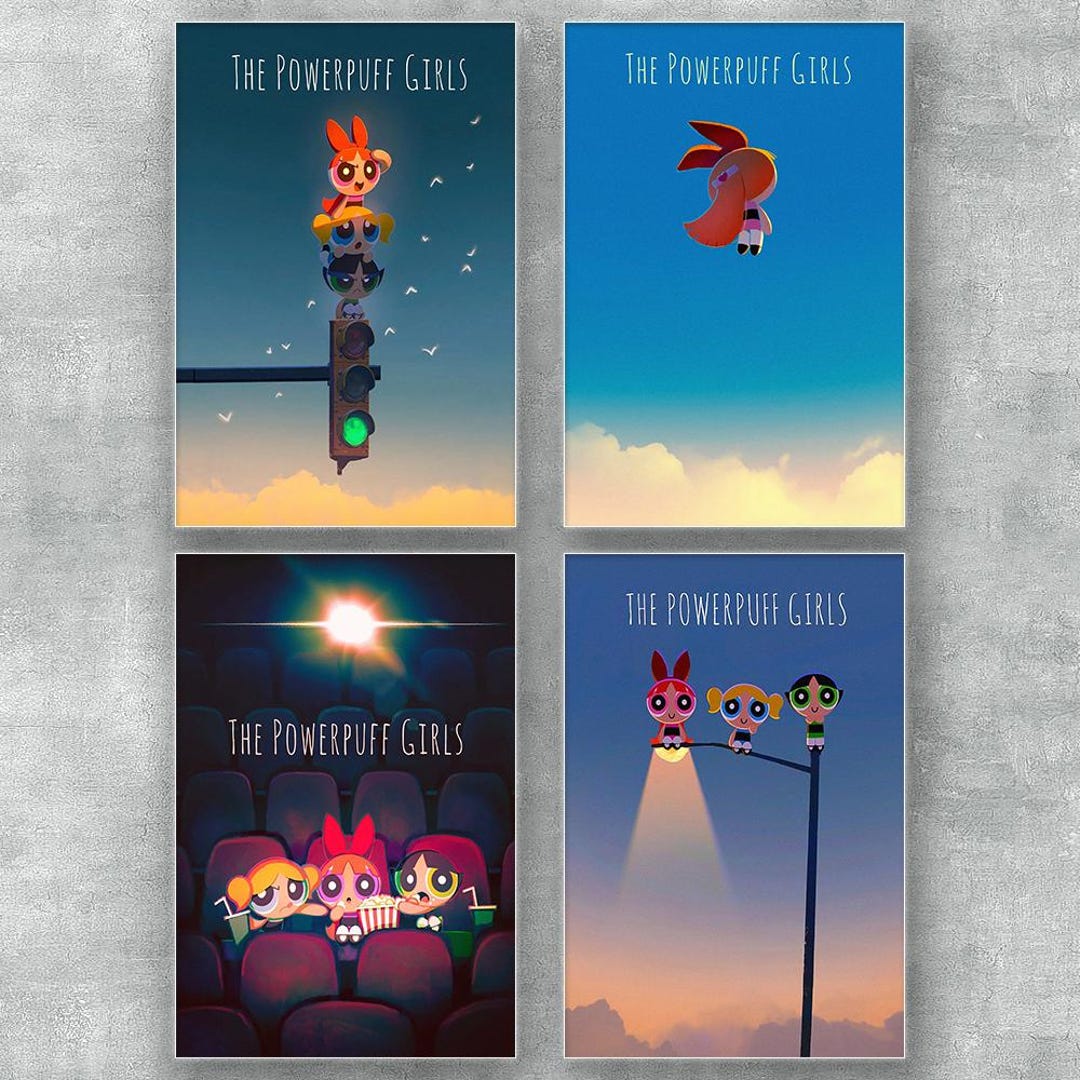 THE POWERPUFF GIRLS Movie Poster Minimalist Poster Home Decor Wall Art ...