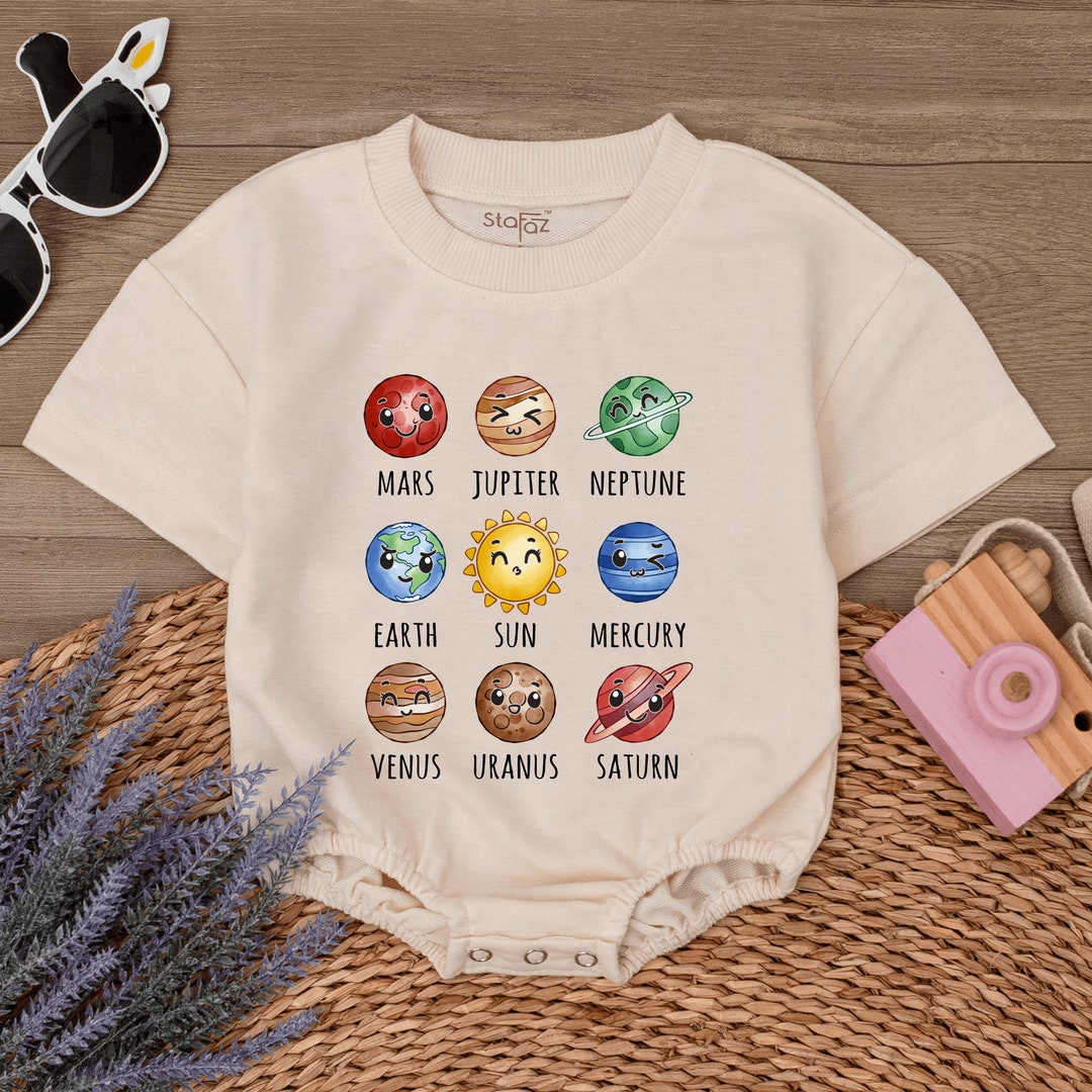 Solar System Romper, Outer Space Theme Baby Bodysuit, Astronaut Baby ...