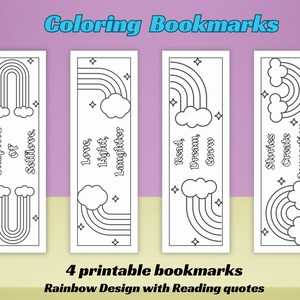 Printable Coloring Bookmarks, Reading Quotes Bookmarks, Kids Coloring ...