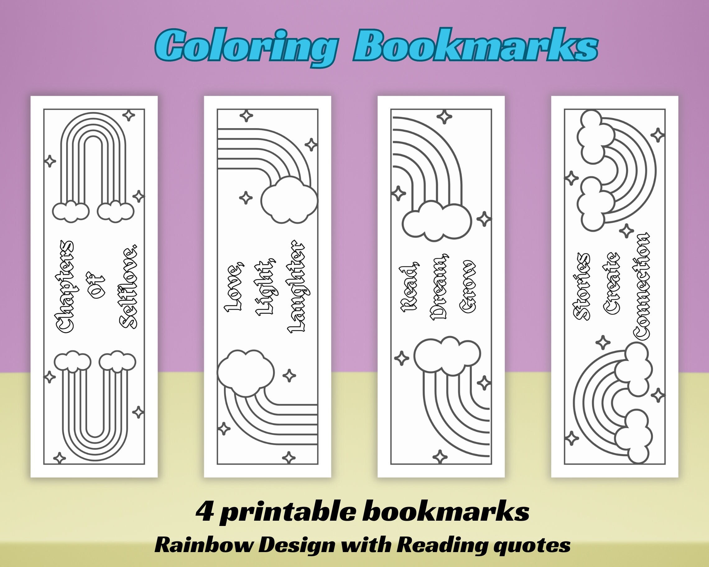 Printable Coloring Bookmarks, Reading Quotes Bookmarks, Kids Coloring ...