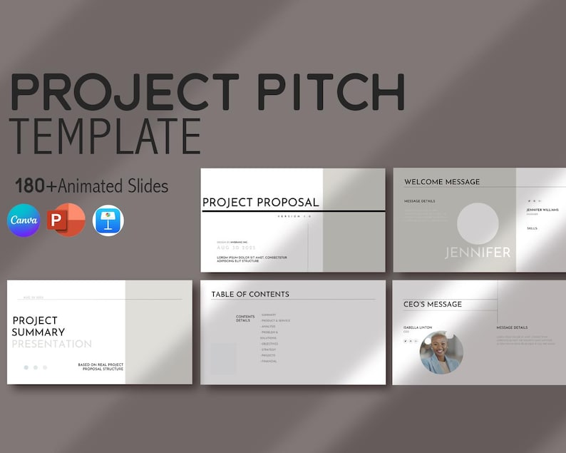 Project Proposal Keynote and Powerpoint Pitch Deck Presentation ...